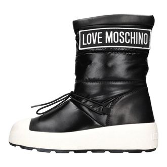Love Moschino Stiefeletten aus Leder und Stoff - - Shoes - Damen - Schwarzk - 36 EU