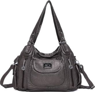 Angel Kiss Petwer14 Sac à bandoulière pour femme en cuir lavé sac fourre-tout mutipocket Hobo Purse, Petwer14