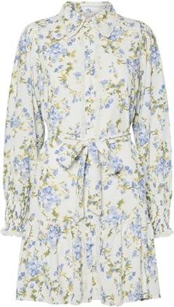 Vero Moda Yastilera Ls Shirt Dress S. Noos tilera Robe, Star White, 44 Femmes