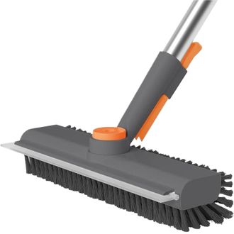 Generico Bodenb&uuml;rste, verstellbarer langer Griff, vielseitig einsetzbar, B&uuml;rste zur Reinigung von B&ouml;den, Fliesen, Terrasse, Garage, Holz, Beton, K&uuml;che und Ecke