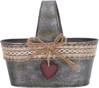 Pretyzoom Vintage rustikale blumenvase Heimdekoration blumentopf Pflanzen dekorativer Eimer vase Vintage rustikale blumeneimer rustikaler Eimer Metall-Eimer blu