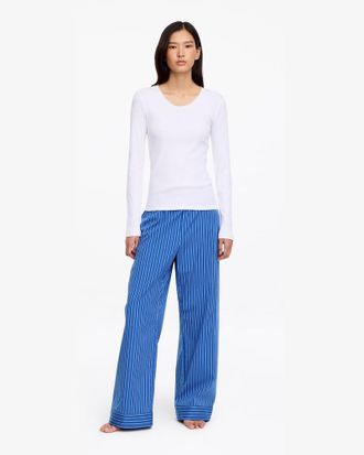 Arket Pyjamahose Aus Baumwoll-Popeline -Blau