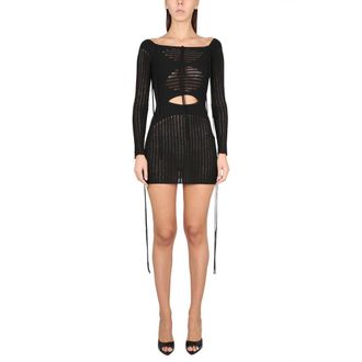 ADĀMO Andrea Adamo Femme, Robes, Noir, Taille: 36 FR Ribbed Knit Mini Dress