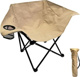 Generic Campingstuhl Maanstoel - Zusammenklappbar bis 150 kg - Bequem & atmungsaktiv mit Getr&auml;nkehalter - Leichter Klappstuhl mit Tragetasche f&uuml;r Camping, Str