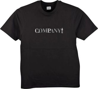 C.P. Company C.p. Company, Homme, Tops, Noir, Taille: L T-shirt &agrave; logo imprim&eacute;