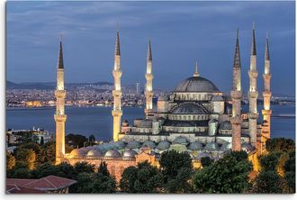 Paul Sinus Art Sinus Art Leinwandbild 120x80cm Architekturfotografie - Blaue Moschee Sultanahmet Camii in Istanbul