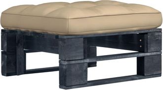 vidaXL Pouf palette de jardin noir bois de pin impr&eacute;gn&eacute; vidaXL