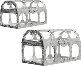 Milisten 2 transparente Schatzkisten, Piratenkiste, Schatztruhe, Schmuck, Andenken, Box f&uuml;r Kinder, S&uuml;&szlig;igkeiten-Schmuck