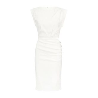 Pinko Pinko, Femme, Robes, Blanc, Taille: 38 FR Robe en Lin Stretch Blanc