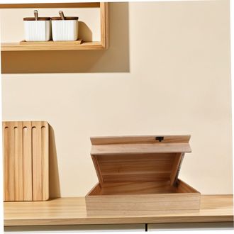 Valiclud Schwebendes Wandregal aus Holz mit Verstecktem Stauraum Platzsparender Organizer für Wohnzimmer Vielseitiges Aufbewahrungssystem Warme Holzoptik für K