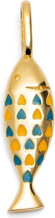 Singularu Charm Bluetail Fish. Messing mit 18K vergoldung und Emaille. Schmuck f&uuml;r Damen