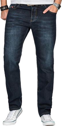 Alessandro Salvarini Herren Jeans Comfort Fit Jeanshose gerades Bein Denim Basic AS-252 [AS-252-Dunkelblau-W38-L30]