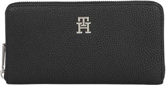 Tommy Hilfiger Portefeuille Femme Emblem Large avec Fermeture &Eacute;clair, Noir (Black), Taille Unique