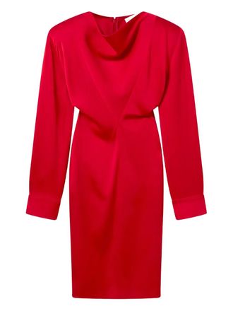 Stella McCartney robe drapée à col bénitier - Rouge