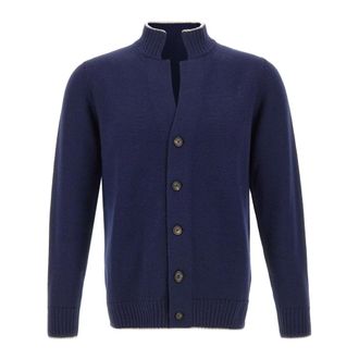 Eleventy Homme, Pulls, Bleu, Taille: 2XL Cardigan en Laine