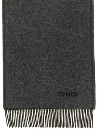 Fendi Double-Sided Cashmere Scarf - Gray