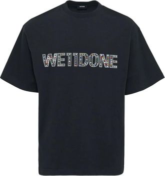We11done t-shirt à logo strassé - Noir