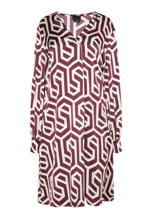 Dreimaster Dreimaster Midikleid Damen Wollweiss Bordeaux