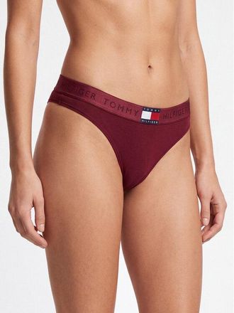 Tommy Hilfiger Klassischer Damenslip UW0UW06683 Dunkelrot