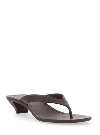 Gucci Womens Heeled Sandals Vittoria Brown Rubber