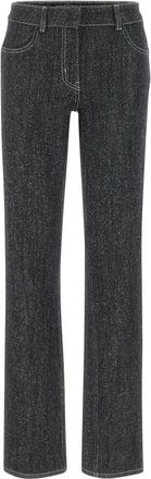 Courr&egrave;ges Pantalon Droit Denim Tweed - Femme - Jeans - Noir - Taille: W27