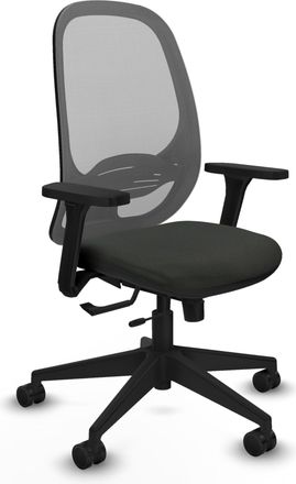 Piqueras y Crespo Stuhl aus Polycarbonat mit Armlehnen aus schwarzem Netzgewebe mit 3D-Armen, h&ouml;henverstellbare Lendenwirbelst&uuml;tze, ausgestattet mit Syncro/Traslack und