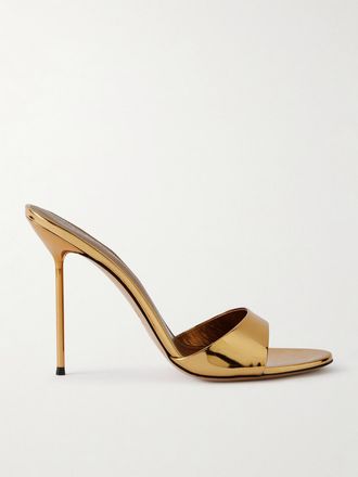 PARIS TEXAS Mules En Cuir Verni Lida - M&eacute;tallis&eacute;