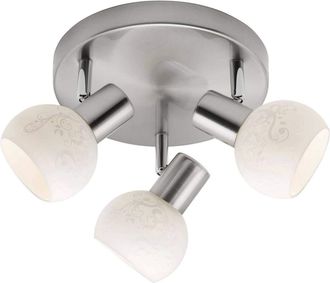 Brilliant Lampe Bona Spotrondell 3flg eisen/weiß | 3x D45, E14, geeignet für Tropfenlampen (nicht enthalten) | Köpfe schwenkbar