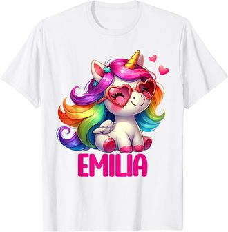 BDAZ Emilia Einhorn-Name, personalisiertes Design T-Shirt