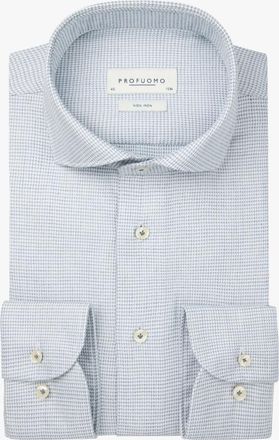 Profuomo Bügelfreies Hemd aus Baumwolle mit Pepita-Muster, Slim Fit in