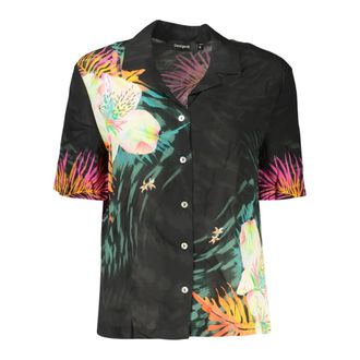 Desigual Femme, Blouses et Chemises, Noir, Taille: 40 FR Cam Swim-Daikiri Shirt