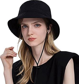 Generic Cocila Chapeau De Soleil pour Femme à Large Bord Plage Seau RéGlable Chapeaux DéTé Bonnet Nuit Homme (Black One Size) Bonnet Homme Cachemire Grand Fro