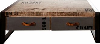 Massivmoebel24 Table basse 115x60 Manguier brut imprimé Bois naturel factory 128