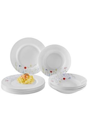 Novel Tafelservice Wildflower, Mehrfarbig, Keramik, 12-teilig, Blume, Lfgb, Bsci, hitzebeständig, verschiedene Motive/Dekore/Designs erhältlich, Essen & Tri