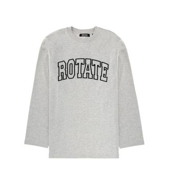 Rotate Langarm-Grafik-T-Shirt - - Tops - Damen - Grau - XS