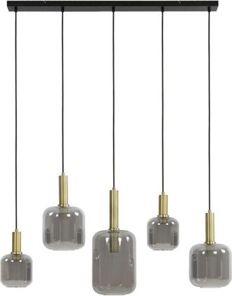 Light & Living Light&living - suspension - Lekar - bronze - verre verre fumé