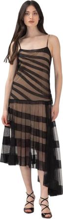 Erika Cavallini Semi Couture Femme, Robes, Multicolore, Taille: 42 FR Robe Midi en Tulle avec Fond de Robe