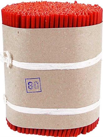 NKlaus 243g Altarkerzen rot ruß tropffrei - dünne Osterkerzen - Höhe: 17,5cm (ca. 50 St) 36255