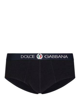 Dolce & Gabbana slip à taille à logo - Noir