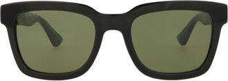 Gucci Mens GG0001SN Sunglasses, Black-Green-Green, 52