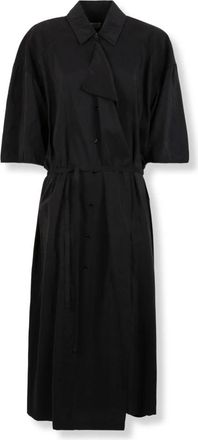 Christophe Lemaire Femme, Robes, Noir, Taille: 38 FR Robe Chemise Asym&eacute;trique