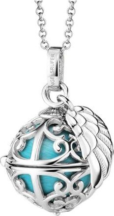 Engelsrufer Pendentif en argent sterling avec pendentif en forme daile pour femme avec boule sonore remplaçable, sans nickel, 50 cm, Argent sterling, Pas de gemme