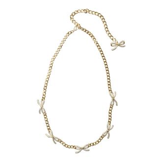 Self Portrait Kristall-Schleifen-Halskette - - Accessories - Damen - Gelb - ONE SIZE