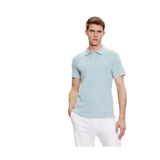 Guess Homme, Tops, Bleu, Taille: XS Polo Classique avec Logo Brodé