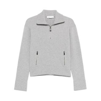 Victoria Beckham Half-Zip-Pullover - - Knitwear - Damen - Grau - S