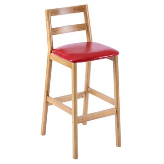 Generic Moderne Barhocker aus Leder in Tresenh&ouml;he mit R&uuml;ckenlehne und Fu&szlig;st&uuml;tze - K&uuml;cheninselst&uuml;hle f&uuml;r Restaurant, B&uuml;ro, Caf&eacute;