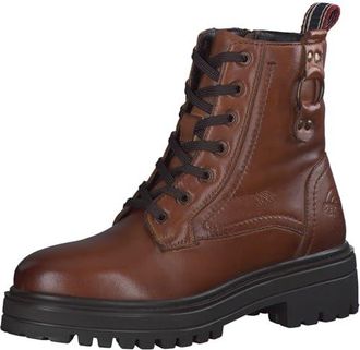 s.Oliver Bottines Plates en Dentelle pour Femme 5-25201-43, Cognac 5 25201 43 305, 36 EU