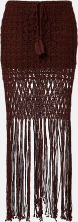 Anna Kosturova Mini-jupe en coton &agrave; franges