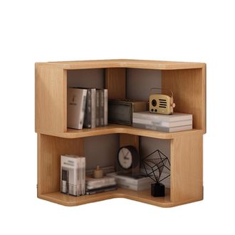 Generic 2-7-stufiges Eck-B&uuml;cherregal, B&uuml;cherregal aus Holz, kreativ gebogenes B&uuml;cherregal, zur Aufbewahrung von B&uuml;chern und Dekorationsgegenst&auml;nden, geeignet 