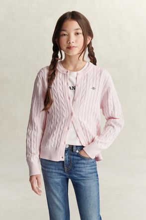 GANT Teenager Teen Girls Strickjacke mit Zopfmuster (122/128) LIGHT Rosa